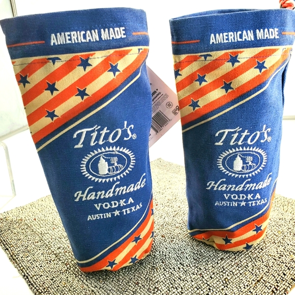 Titos | Other | 2 Titos Vodka Canvas Bottle Holders Sleeve Embroidered ...
